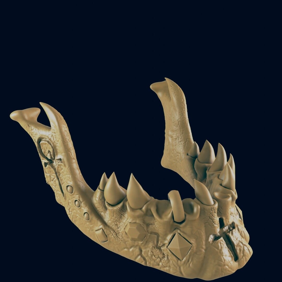 Full Size Vampire Jaw 3D Printed Tabletop Prop Fantasy Cosplay Dungeons ...