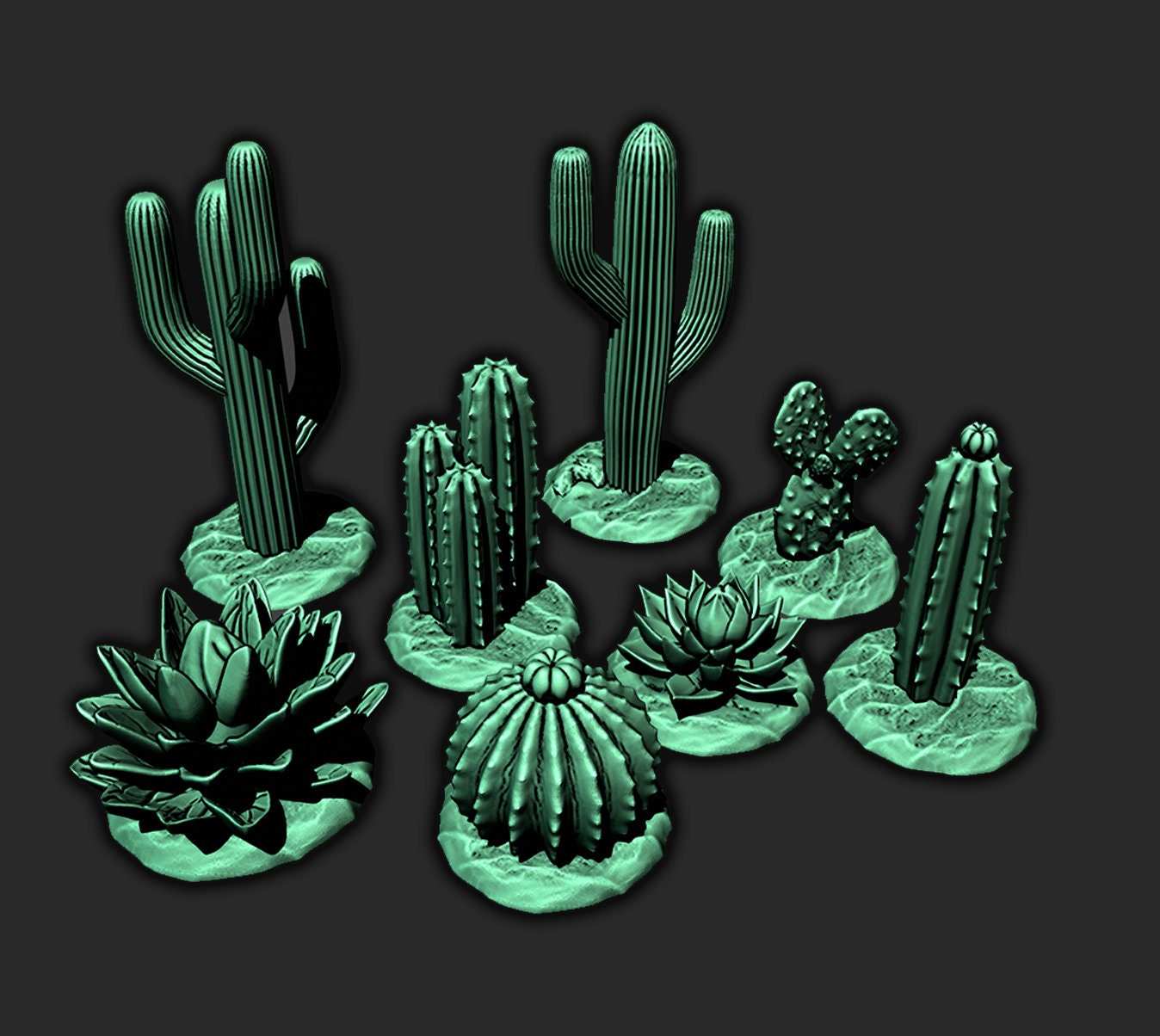 8pc Resin Desert Plant Scatter for 28-32mm Dungeons and - Etsy