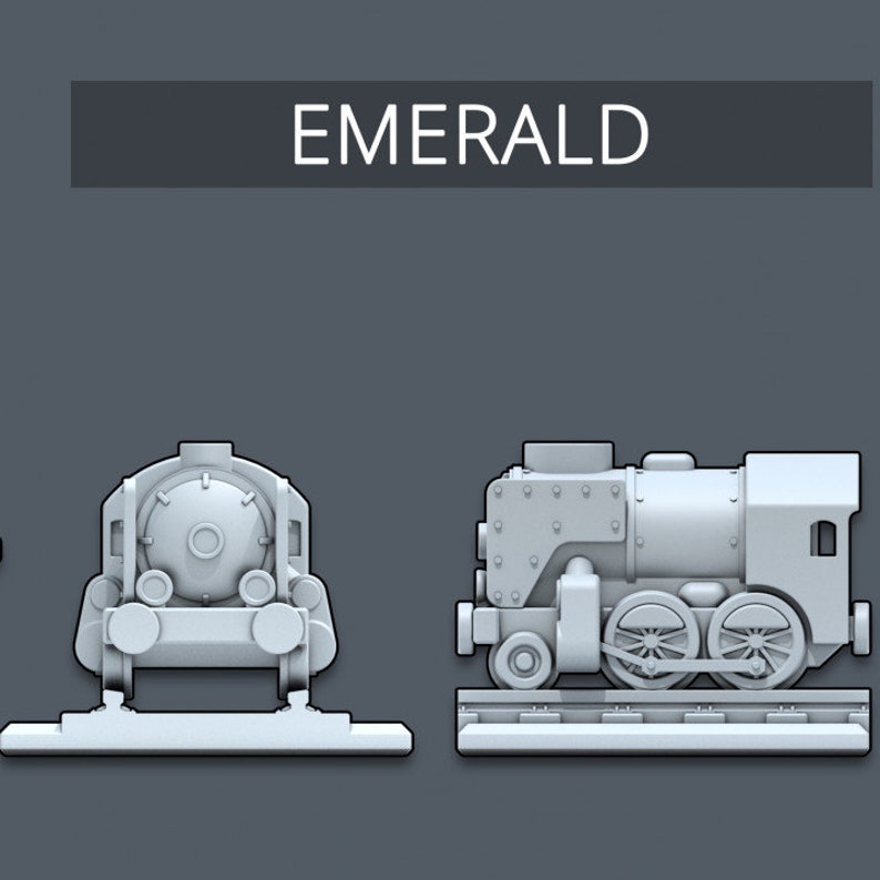 Emerald Engine Train Miniature | Resin 3D Print Mini | Model Train and ...