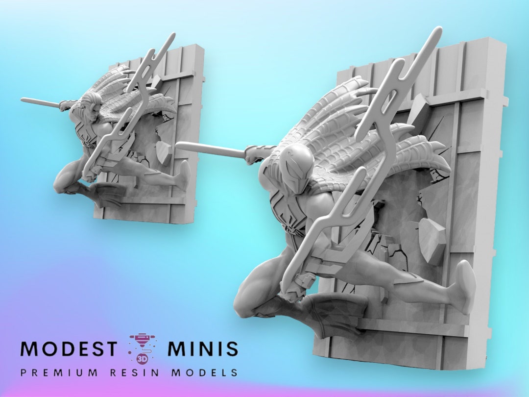 Future Spider - 40mm Miniature | Dnd Mini | Superhero | Trident - Etsy