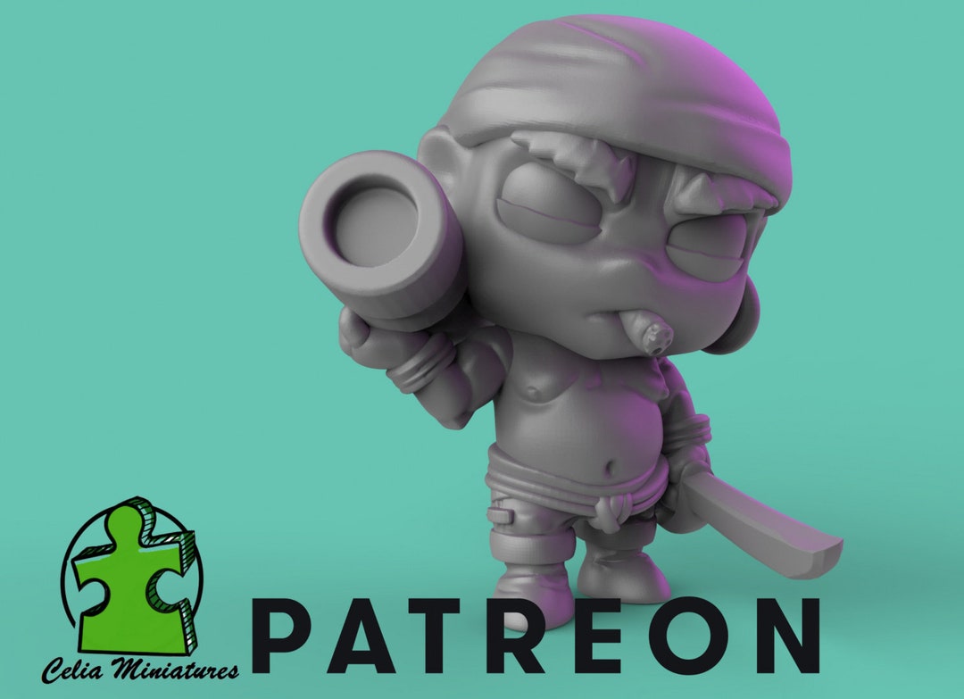 Chibi Cannoneer Sailor 32mm Scale Miniature Dnd Miniature - Etsy