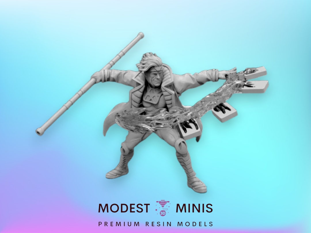 Cajun Card Thrower B - 40mm Miniature | Dnd Mini | Superhero | Trident ...