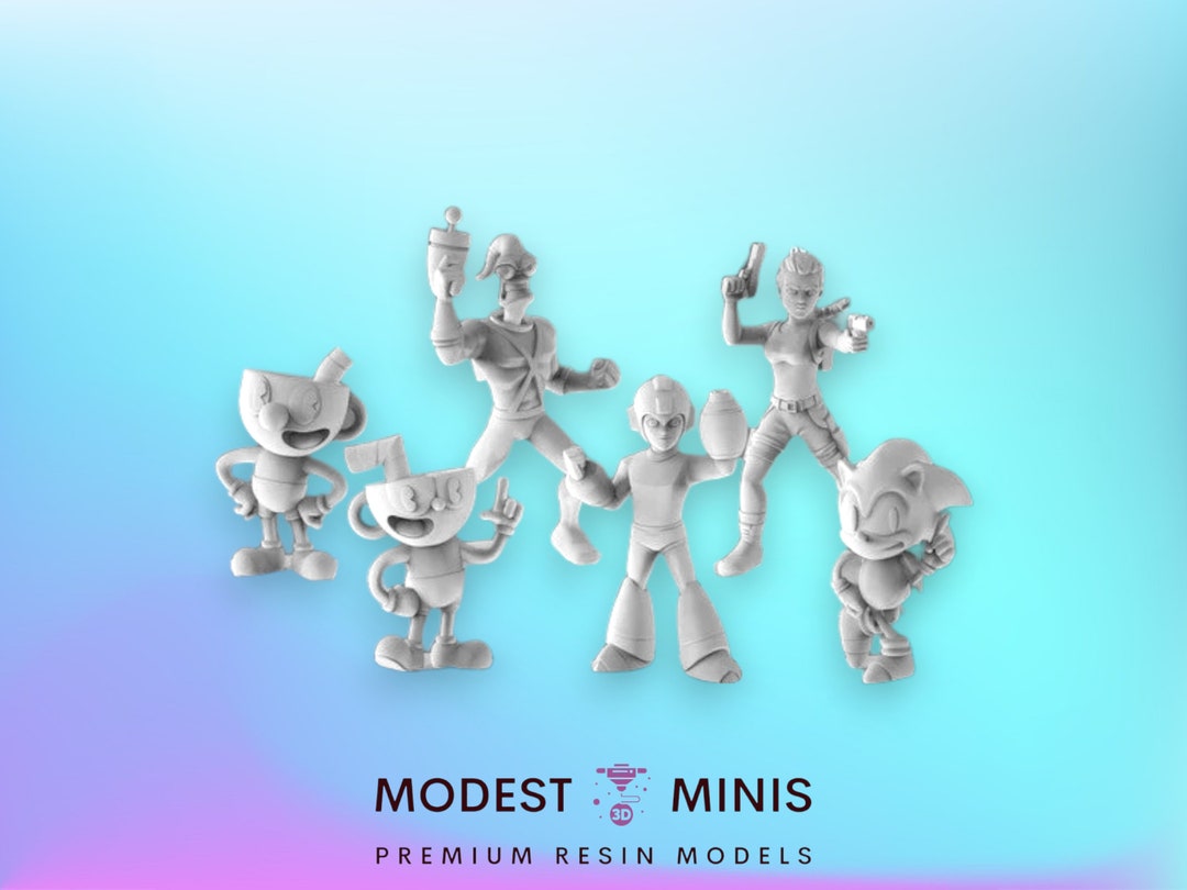 6pc Classic Gamers | Resin 3D Printed Mini | Survivor | Dnd | Superhero ...