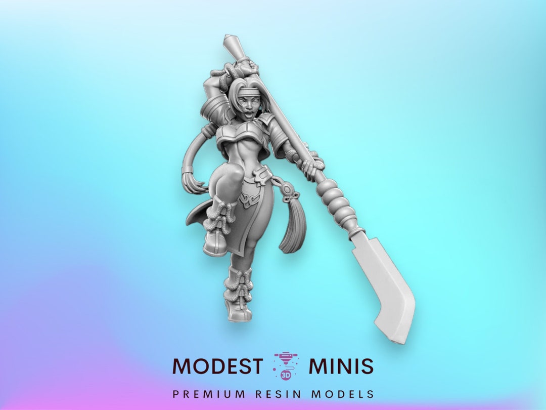 Nami Sung Female Glaive Fighter - 32mm Scale Dnd Miniature | Dungeons ...
