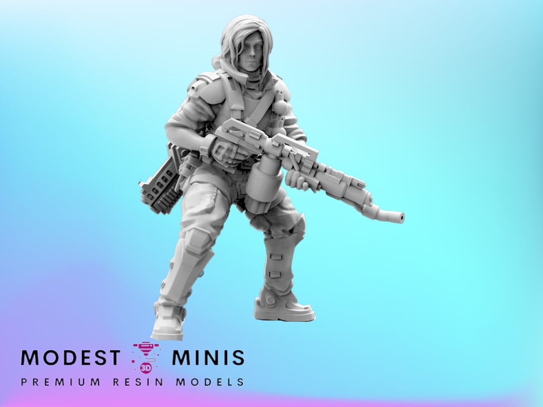 Female Marine Trissa Ravengold - 32mm Scale Alien Miniature | RPG | Sci ...