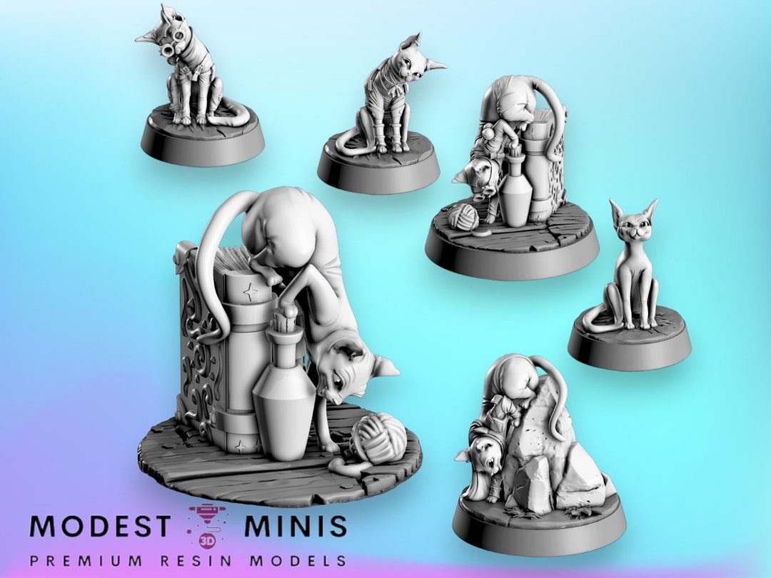 Ynx the Sphynx Cat Alchemist Adventure Pet | Resin 3D Printed Mini ...