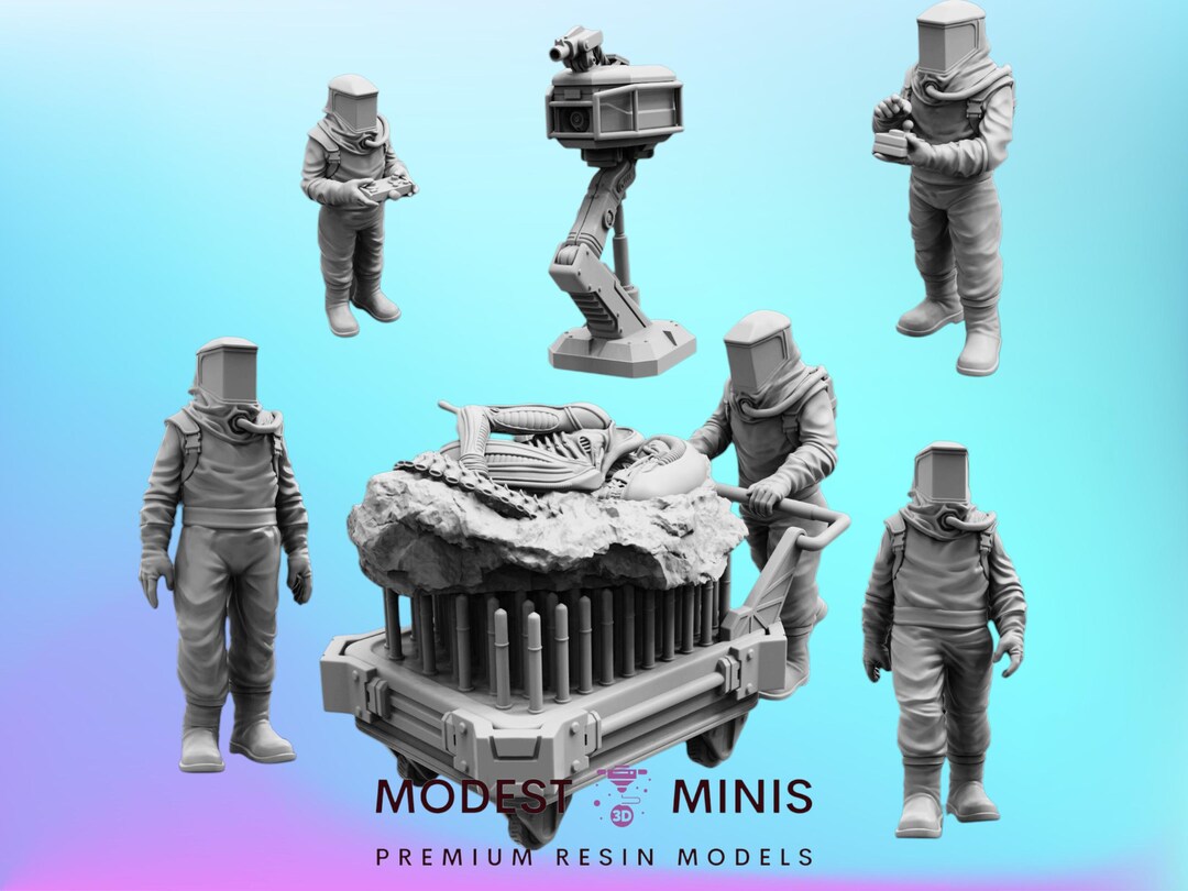 Hazmat Scientists Set - 32mm Scale Alien Miniature | RPG | Sci Fi ...