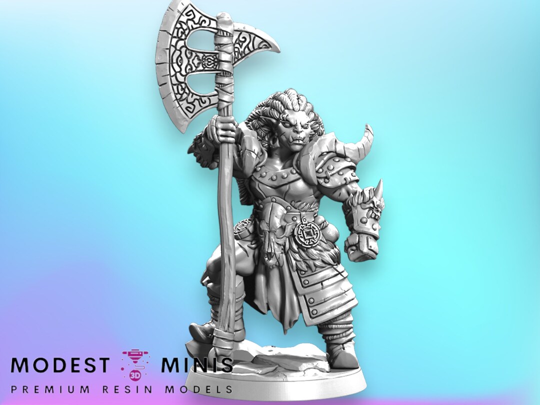Khan Avarga Female Orc Leader Resin Print Dnd Miniature Dungeons and ...