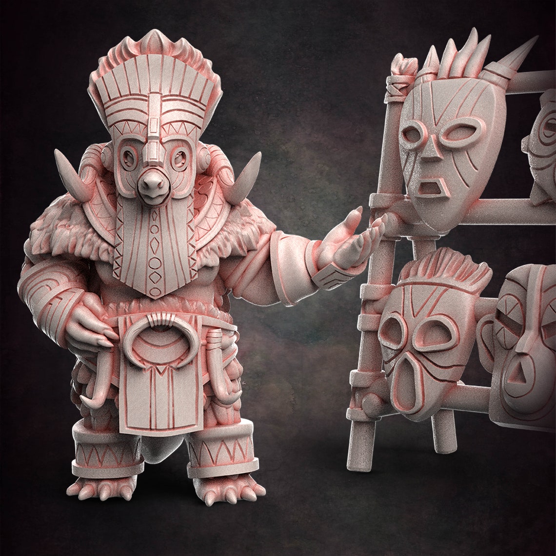 Pangolin Mask Maker 2 28mm 32mm Scale Dnd Miniature - Etsy