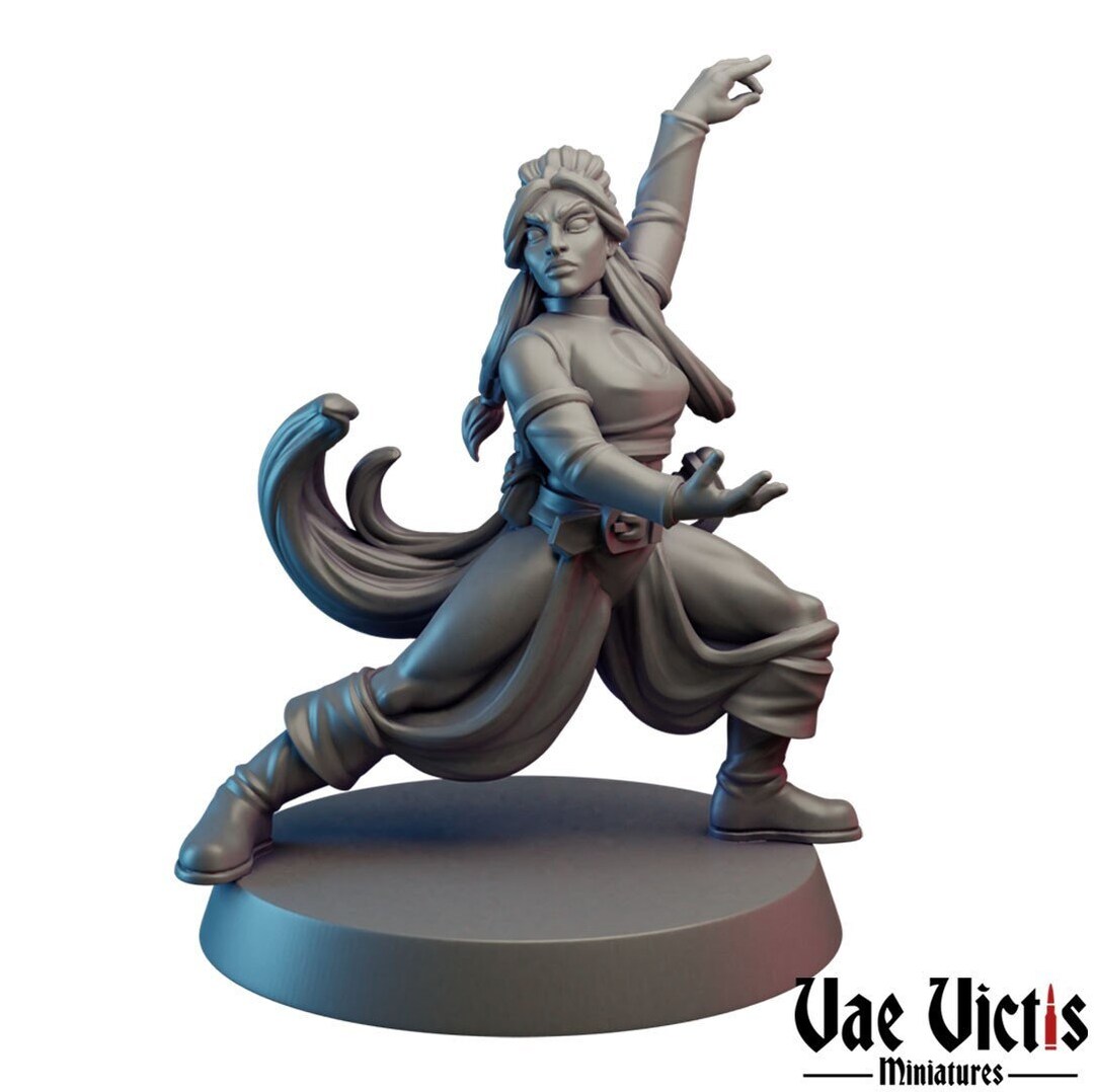 Female Elementalist - 28mm or 32mm Scale Dnd Miniature | Dungeons and ...