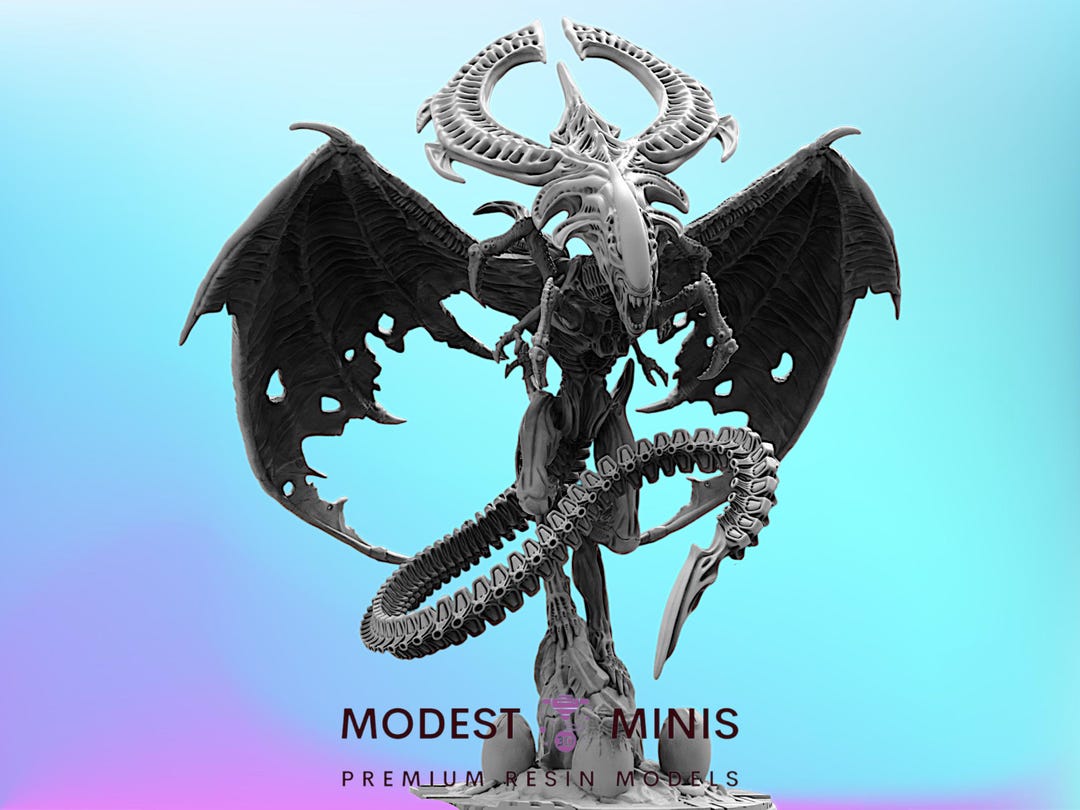 Xeno Queen Brood Dragon - 32mm Scale Alien Miniature | RPG | Sci Fi ...