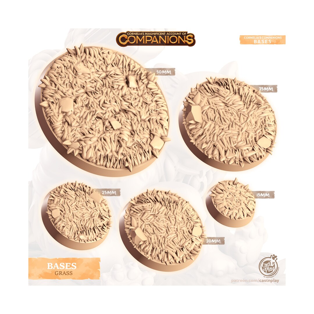 Grass Bases - Animal Companions Pack | Dnd | Fantasy Bases - Etsy