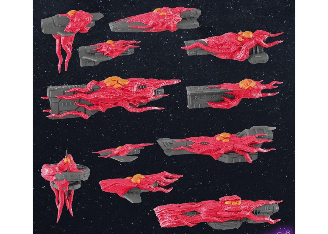 11pc Overtaken Starship Fleet - Fleetscale Mini | Starfinder | Billion ...