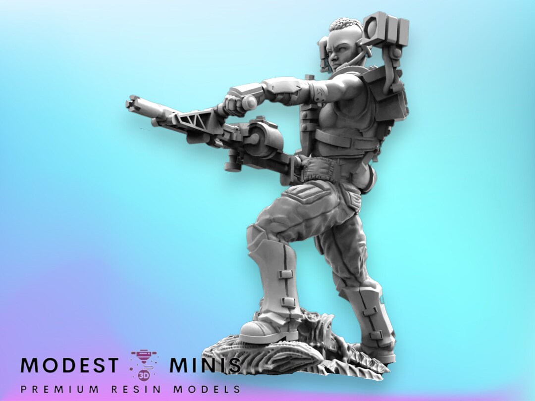 Female Marine Smart Gunner Nia - 32mm Scale Alien Miniature | RPG | Sci ...