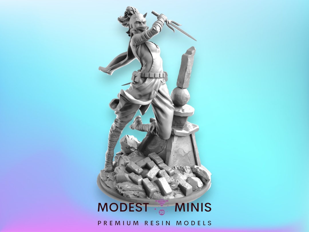 Woman Without Fear 40mm Scale Miniature Dnd Mini Superhero Miniature ...