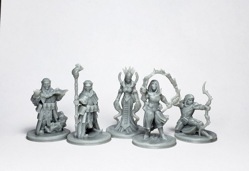 10pc Elves/dark Elves Set 32mm Miniature Dnd Miniature - Etsy