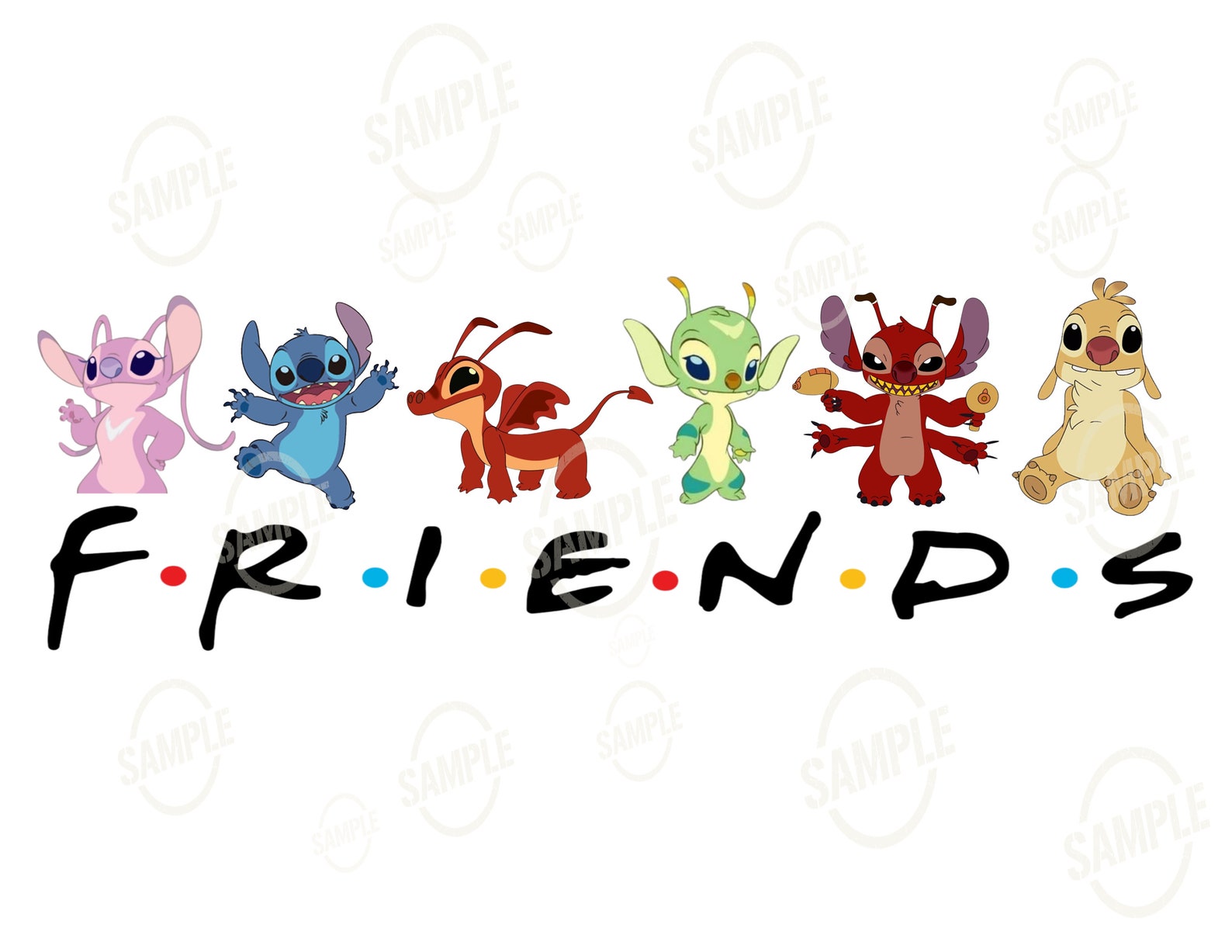 Stitch Character Friends Png - Etsy