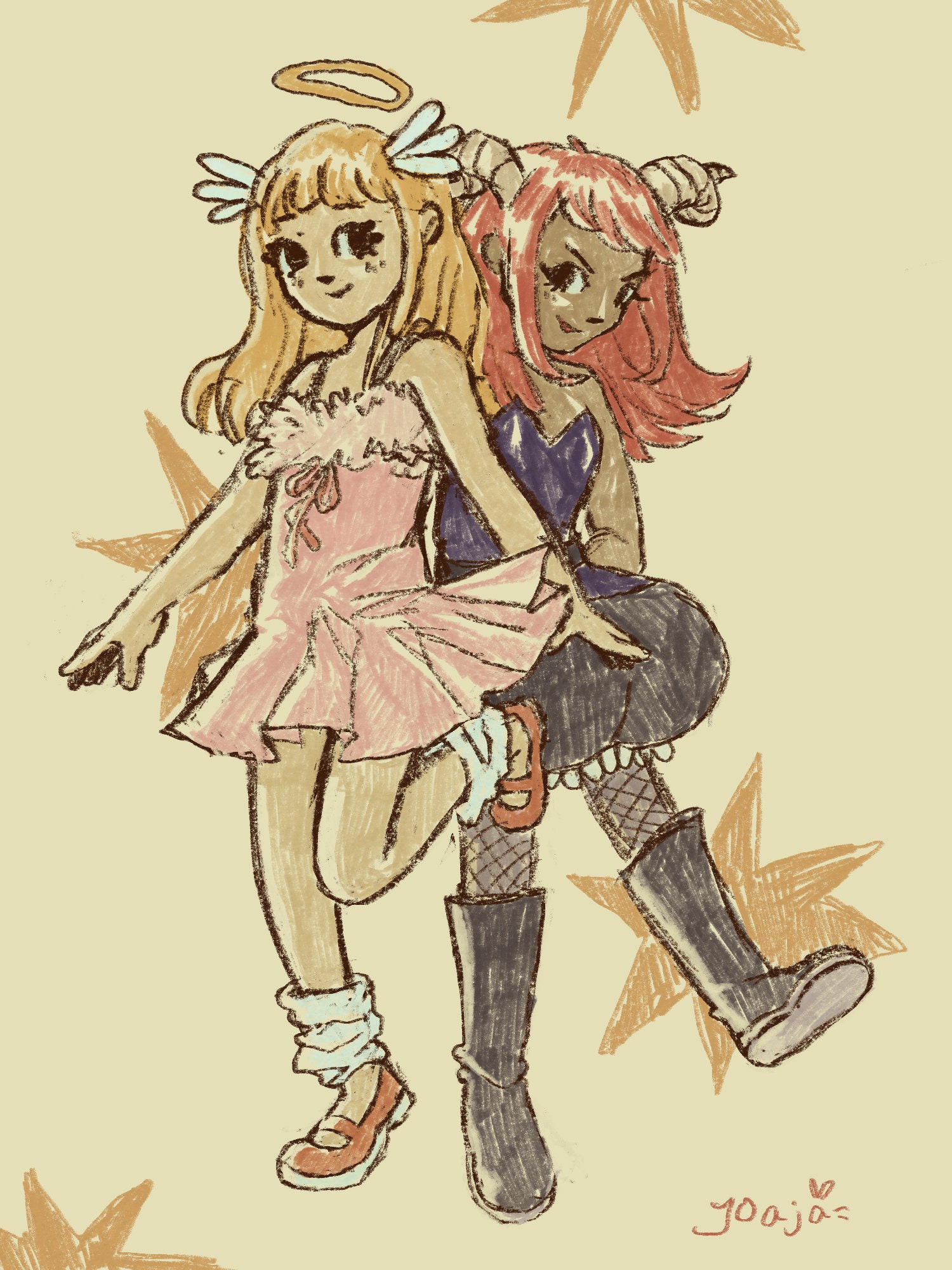 Cartoon/childish/anime/chibi Illustration Joaja - Etsy