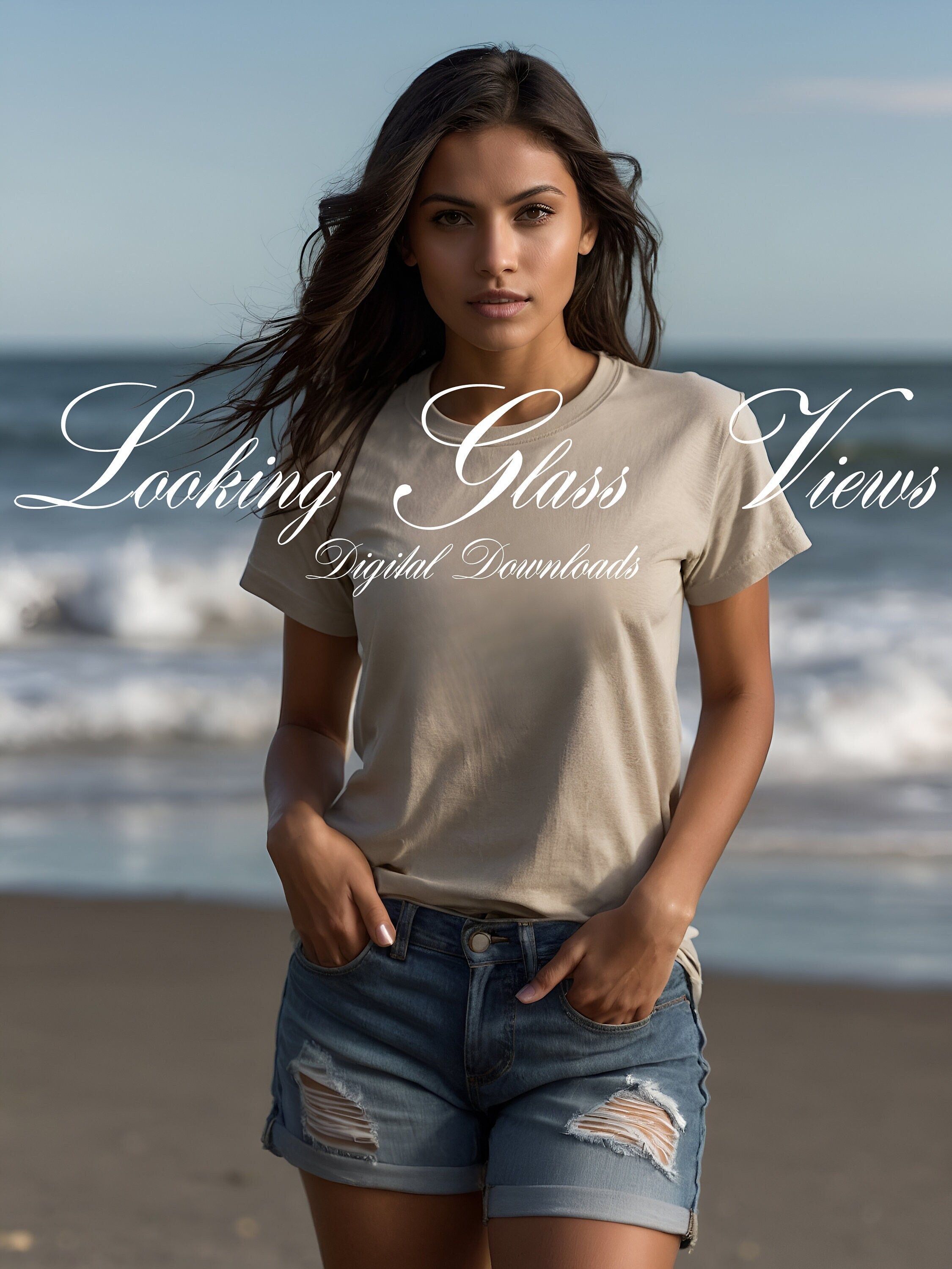 Bella Canvas Sand Mockup Beach Mockup Bella Canvas 3001 Mockup Summer ...