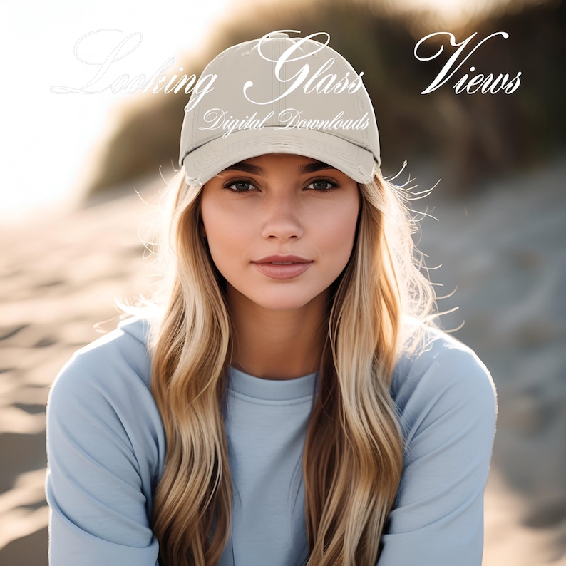 Hat Mockup Printify Khaki OTTO Cap 104-1018 Distressed Cap Mockup Khaki ...