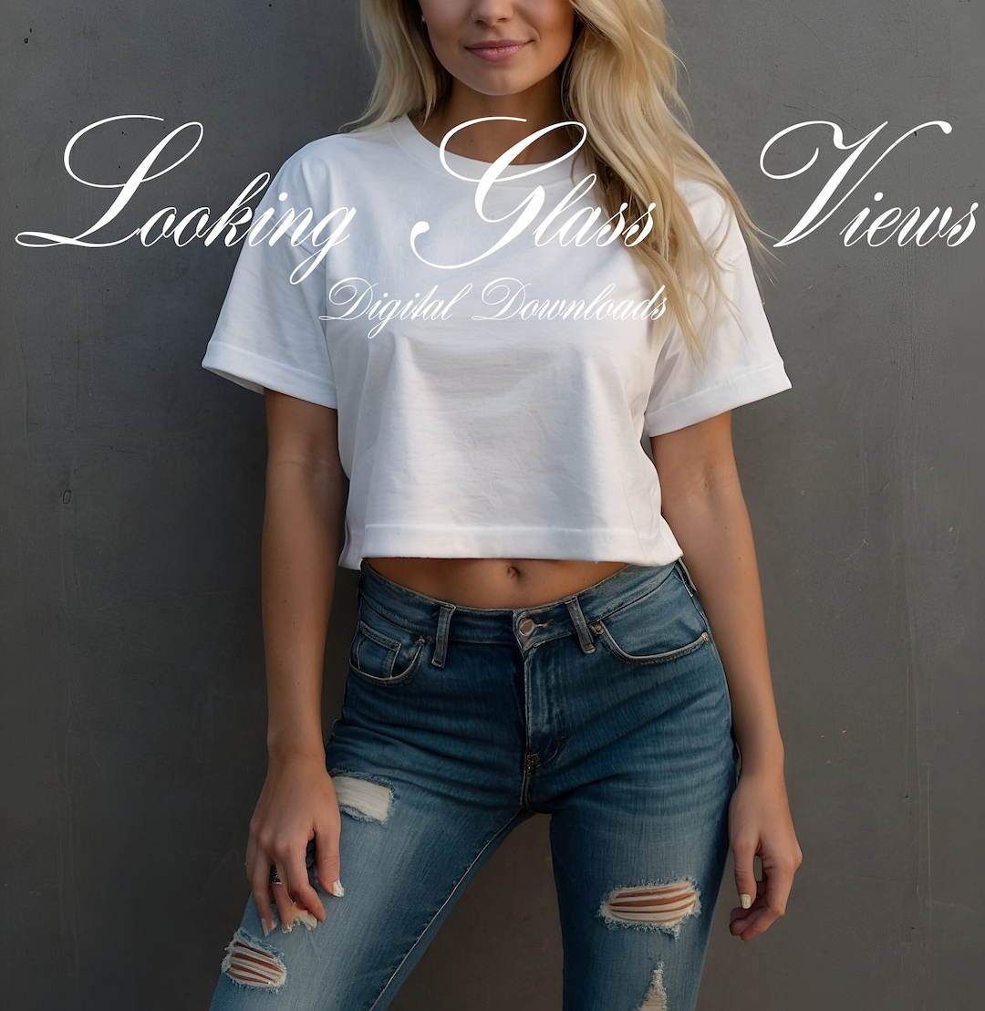 Crop Top Mockup White Crop Top Mockup Next Level 5080 Baby Tee Mockup ...