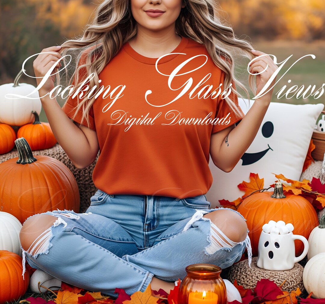 Halloween Mockup Fall T-shirt Mockup Fruit of the Loom 3930R Mockup ...