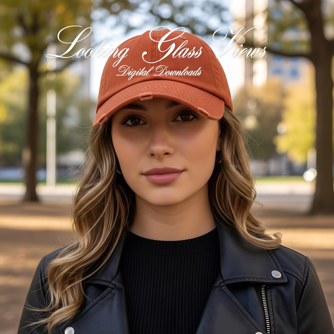 Burnt Orange Hat Mockup District DT600 Mockup Burnt Orange Distressed ...