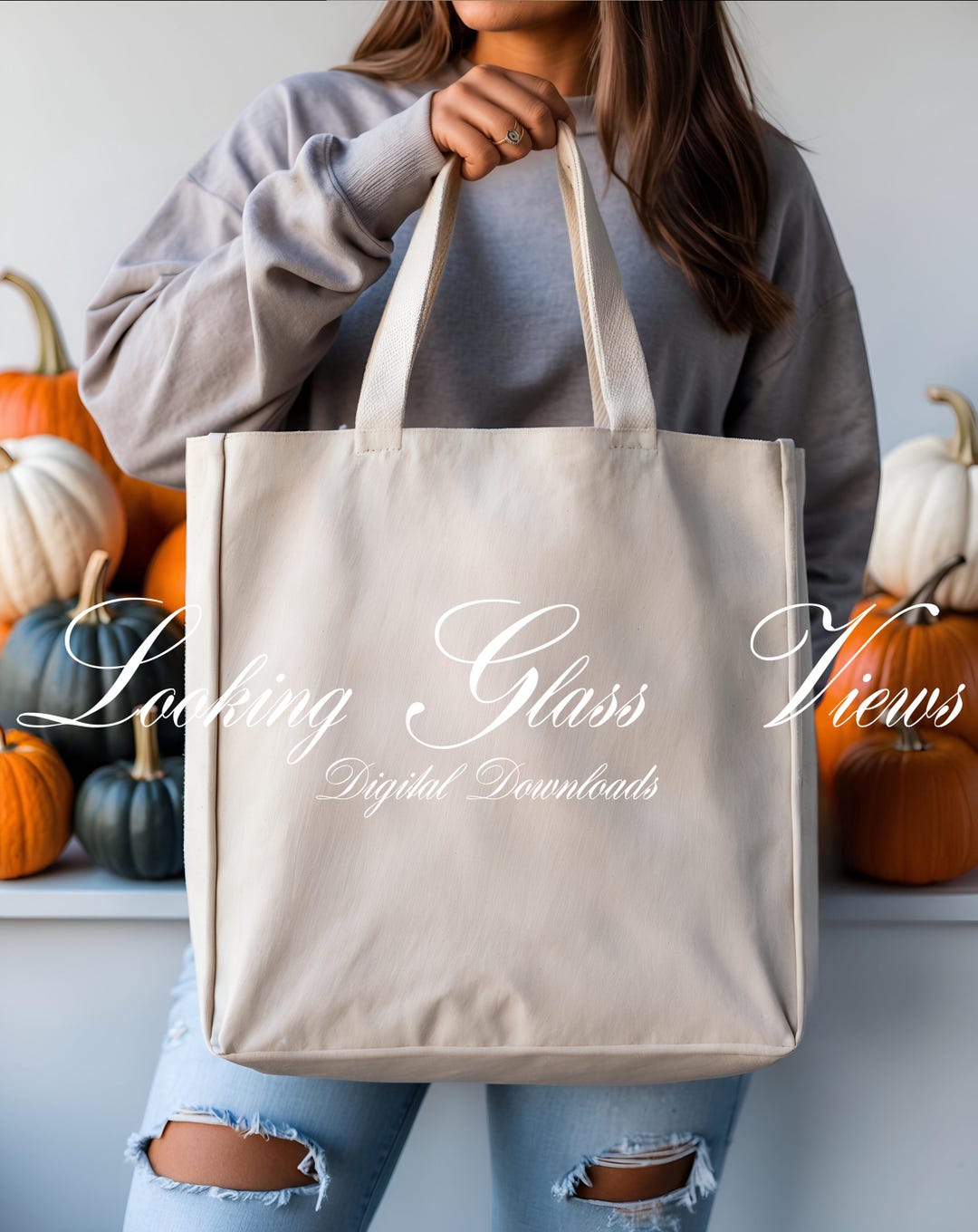Fall Tote Bag Mockup Pumpkin Patch Tote Mockup Halloween Tote Mockup ...