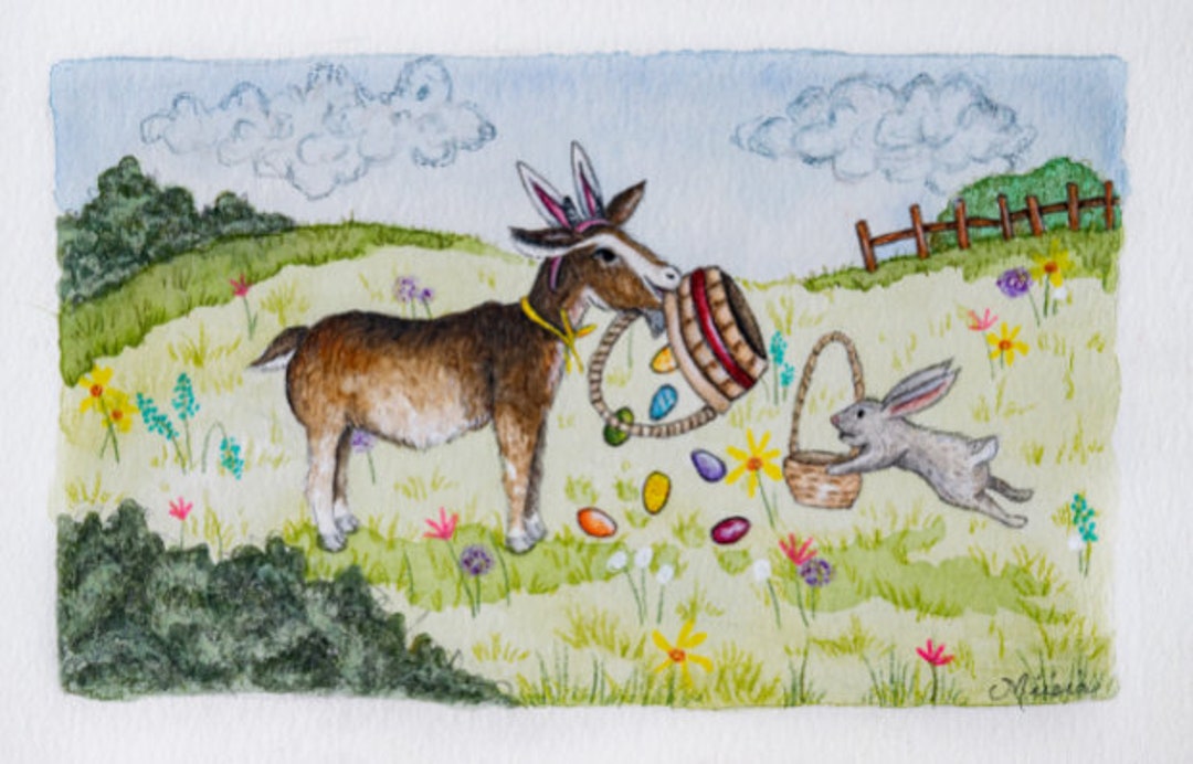The Easter Egg Stunt ~ Cute Goat and Rabbit on an Easter Egg Hunt in ...