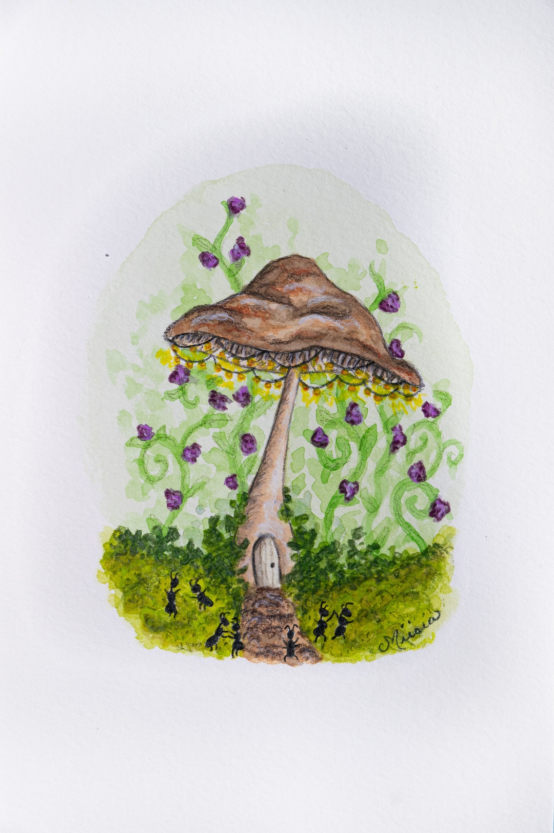 Dance on the Forest Floor ~ Whimsical Ants Dancing Under a Mushroom in ...