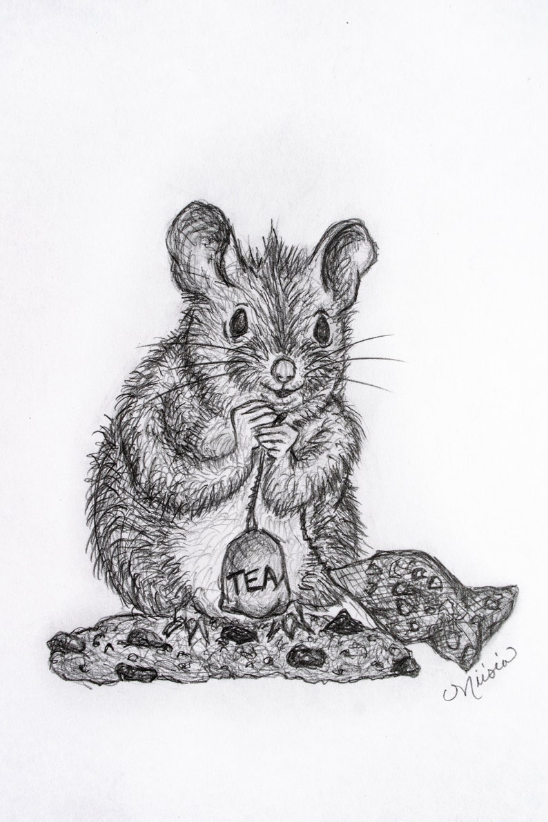 Would You Like Some Tea? ~ Cute, Whimsical Mouse Holding a Tea Bag ...