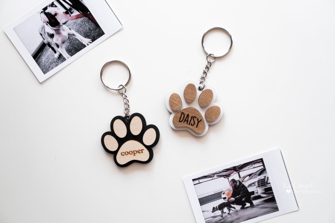Dog Keychain Custom Pet Paw Keychain Dog Gift Cat Gift Pet - Etsy