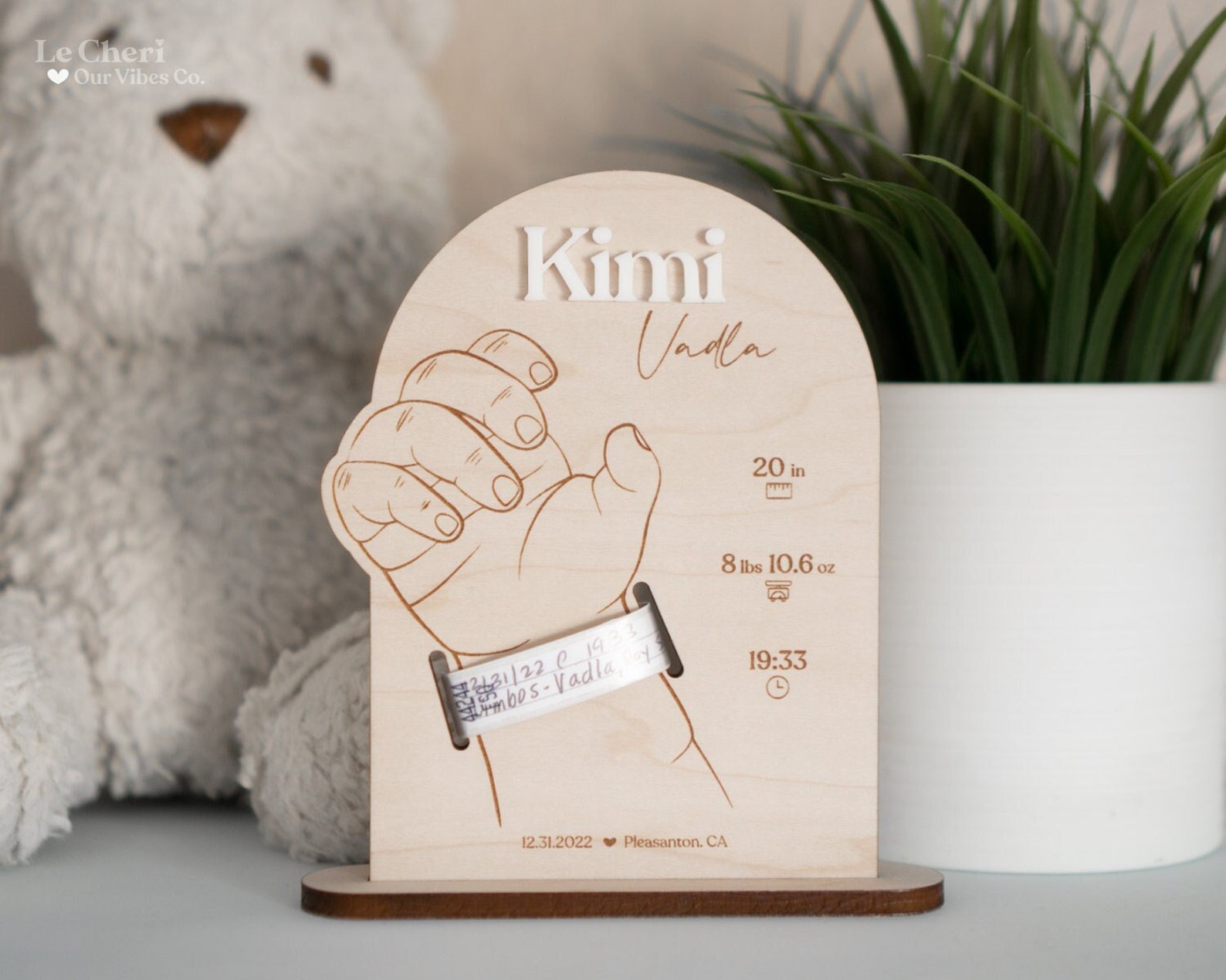 Birth Announcement Sign With Baby Stats Keepsake Mothers Day Gift for ...