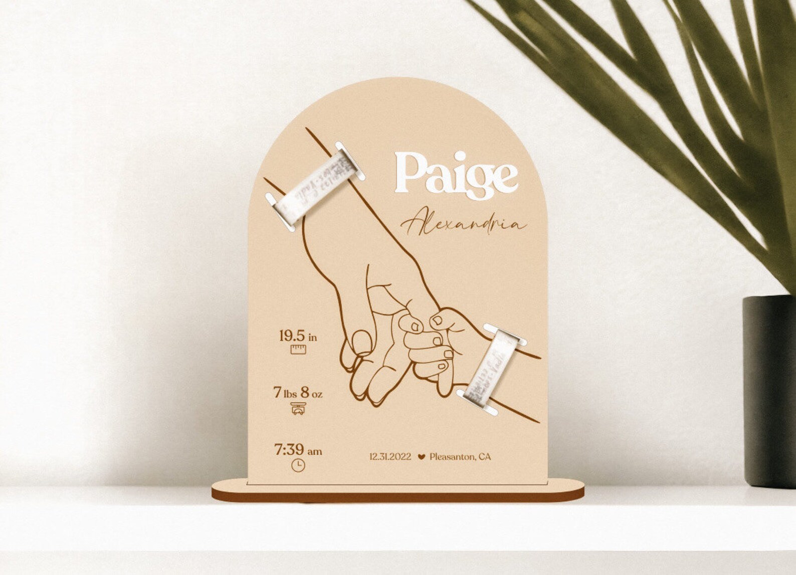 Birth Announcement Sign With Baby Stats Keepsake Mothers Day Gift for ...