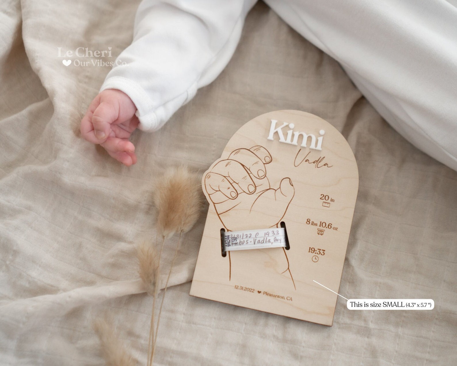 Birth Announcement Sign With Baby Stats Keepsake Mothers Day Gift for ...