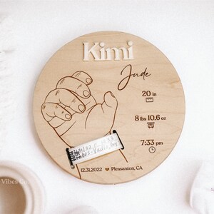 Birth Announcement Sign With Baby Stats Keepsake Mothers Day Gift for ...