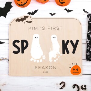 DIY Halloween Footprint Art Babys First Spooky Season First Halloween ...