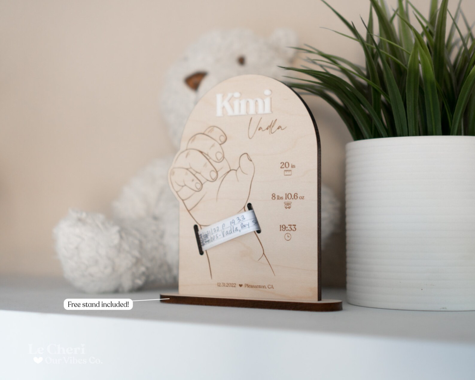 Birth Announcement Sign With Baby Stats Keepsake Mothers Day Gift for ...