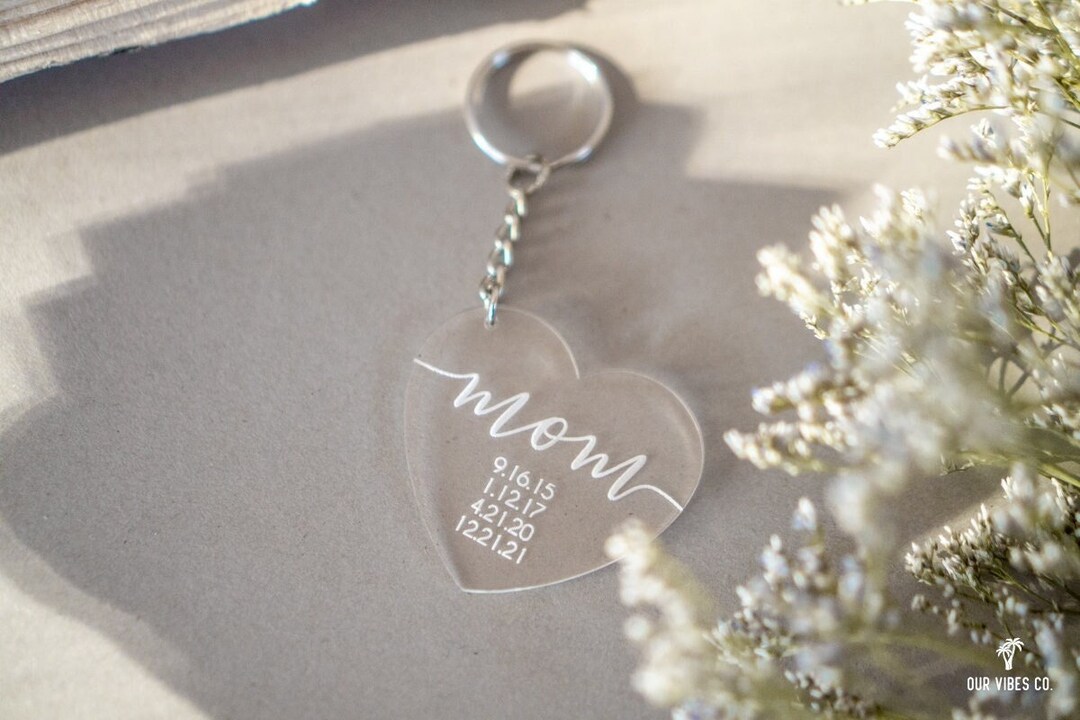 Personalized Mom Since Keychain With Dates, Mothers Day Gift, Custom ...