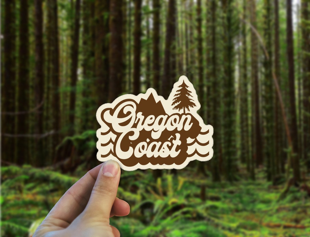 Oregon Coast Retro Vinyl Decal - Weatherproof Bumper Sticker - Retro ...
