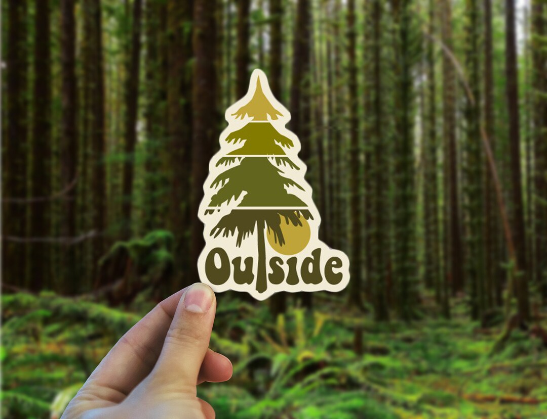 Outside Retro Vinyl Decal - Weatherproof Bumper Sticker - Retro 70s ...