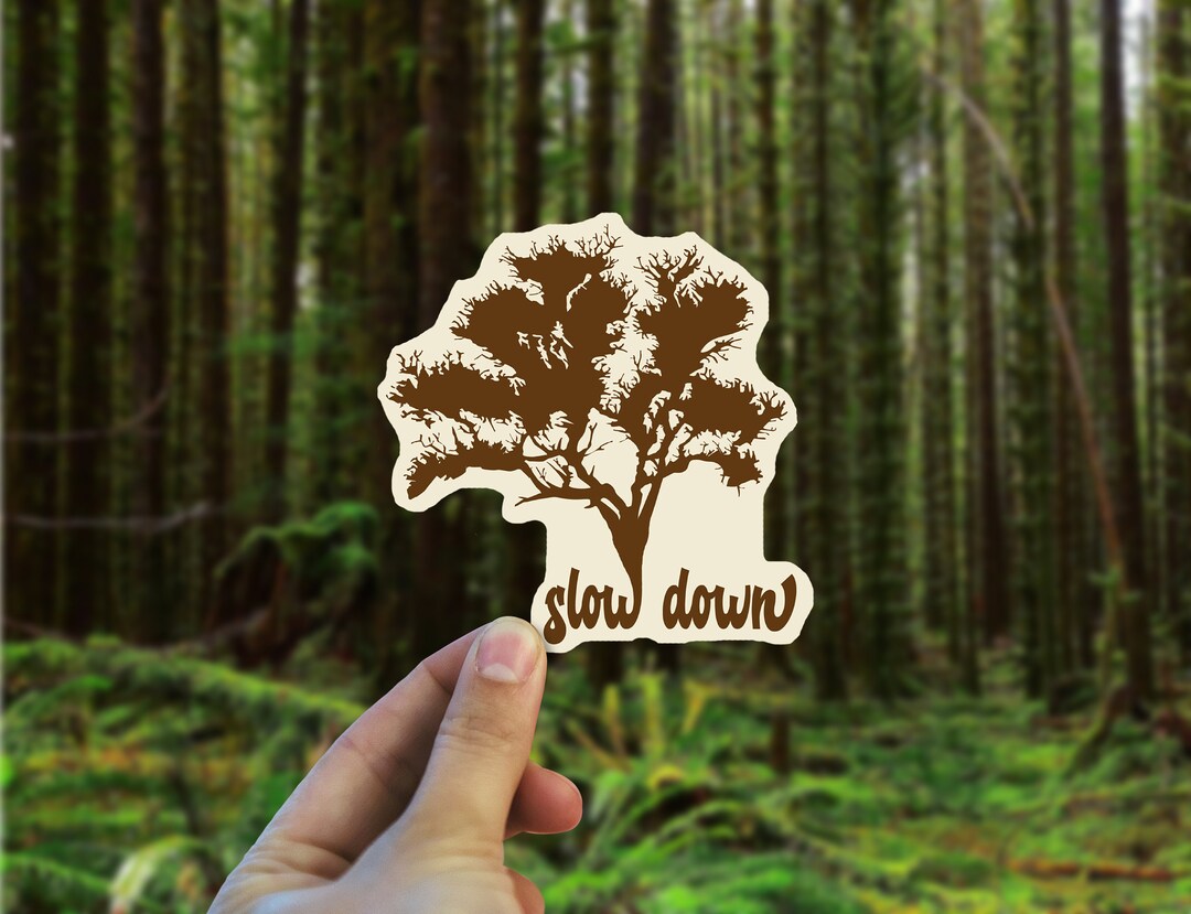Slow Down Vinyl Decal - Weatherproof Bumper Sticker - Retro 70s Sticker ...