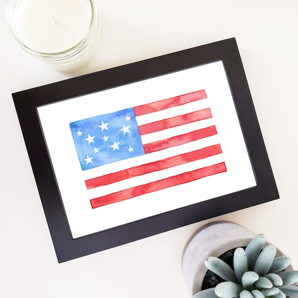 Watercolor Flag - Etsy