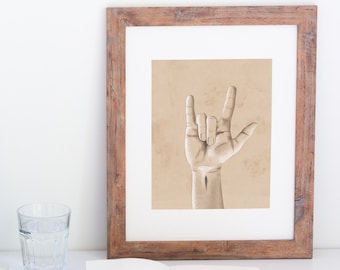 Christ Signing I Love You ASL Sign Language Watercolor Print - Etsy
