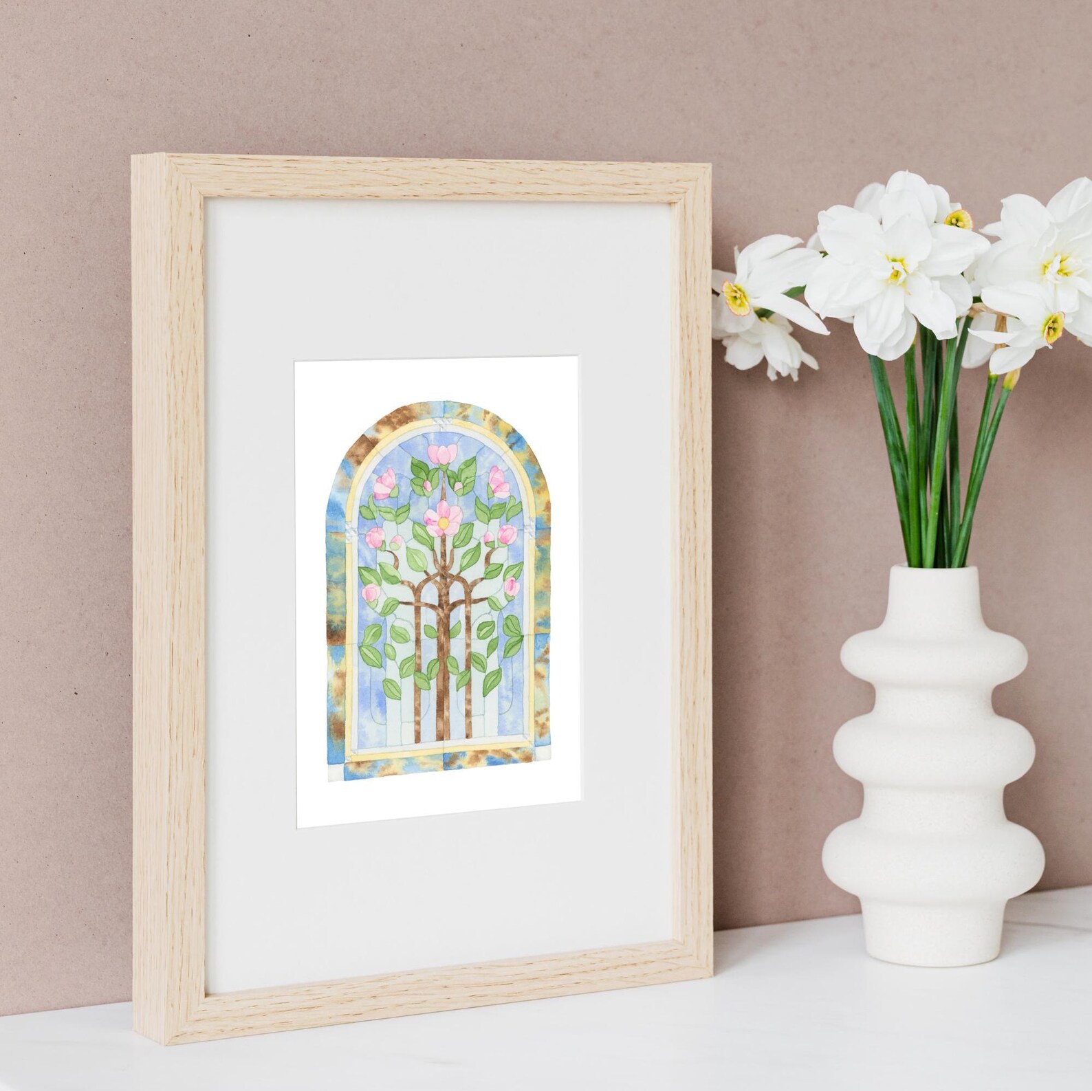 Layton, Utah LDS Temple Stained Glass Window Watercolor Art Print, LDS ...
