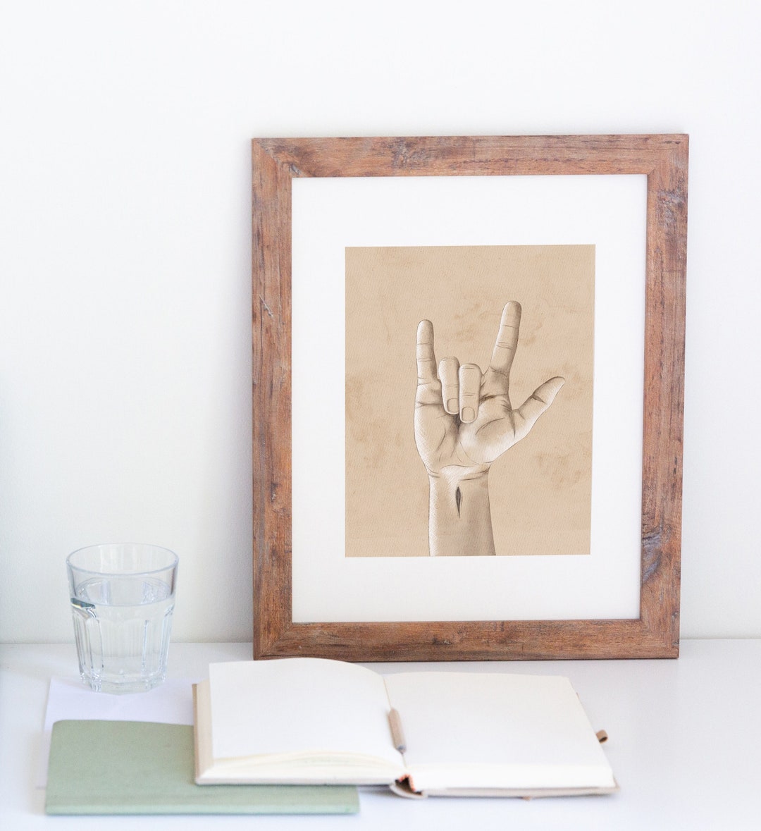 Christ Signing I Love You ASL Watercolor Art Print, Jesus Christ Saying ...