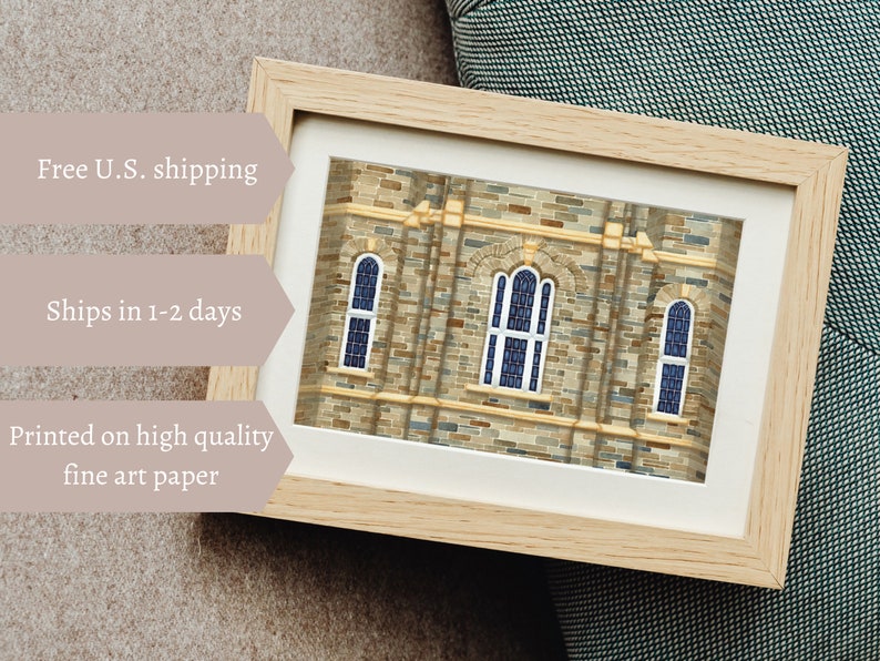 Logan Utah LDS Temple Stained Glass Watercolor Print LDS - Etsy