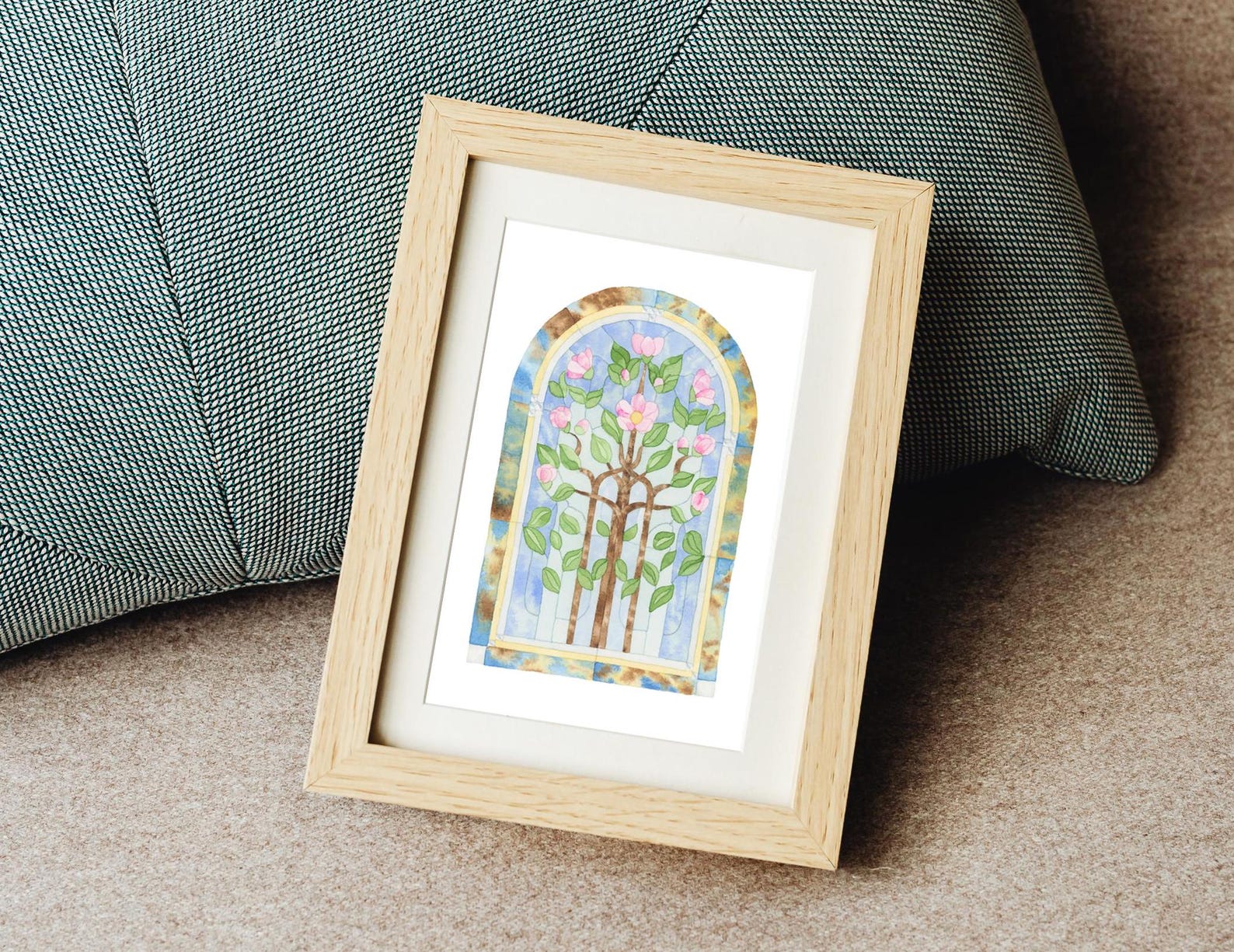 Layton, Utah LDS Temple Stained Glass Window Watercolor Art Print, LDS ...
