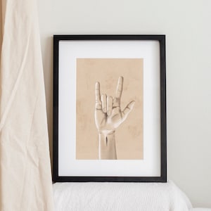 Christ Signing I Love You ASL Watercolor Art Print, Jesus Christ Saying ...