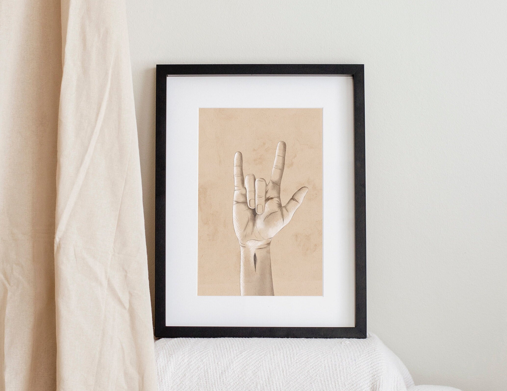 Christ Signing I Love You ASL Watercolor Art Print, Jesus Christ Saying ...